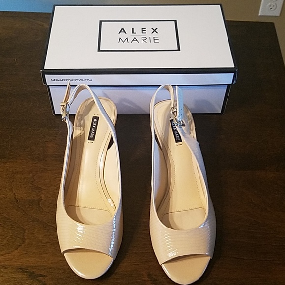 Alex Marie | Shoes | Nwt Alex Marie Peep Toe Nude Wedges | Poshmark